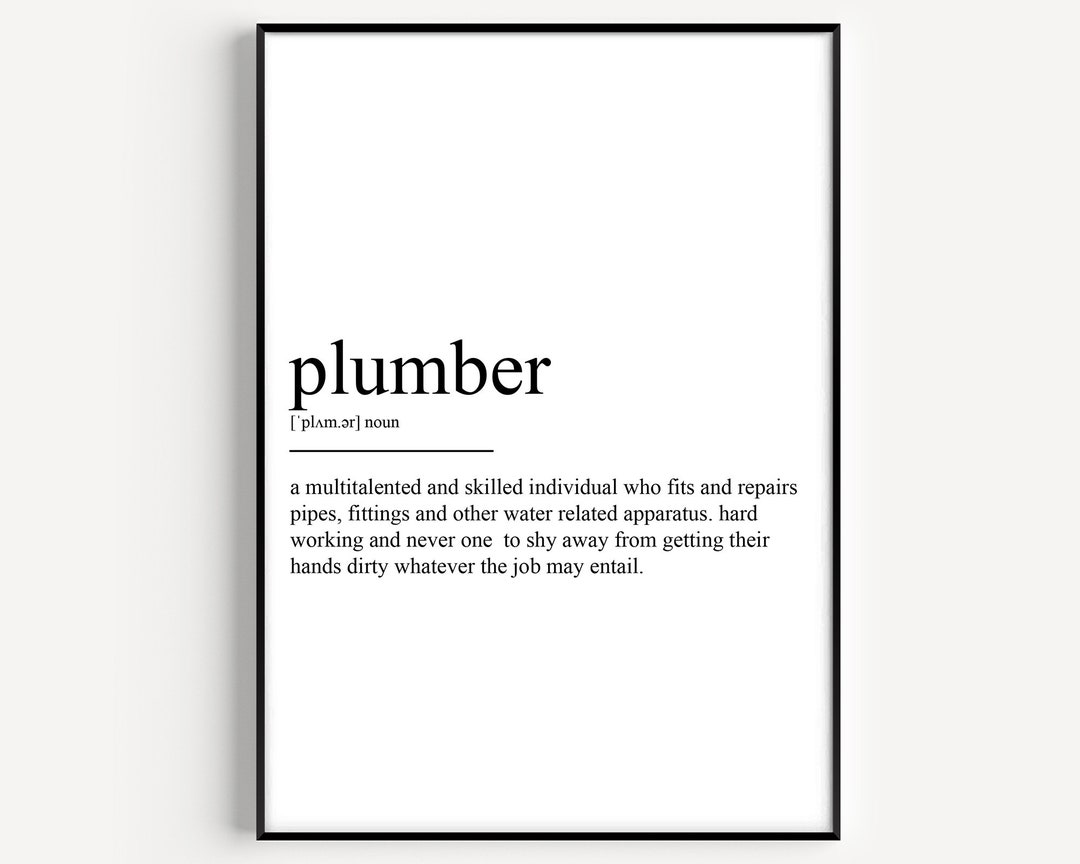 Plumber Definition Print - Etsy