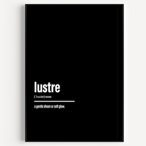 Lustre Definition Print - Etsy UK