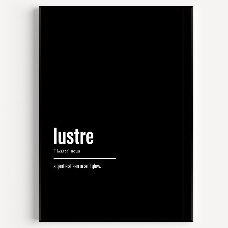 Lustre Definition Print - Etsy UK