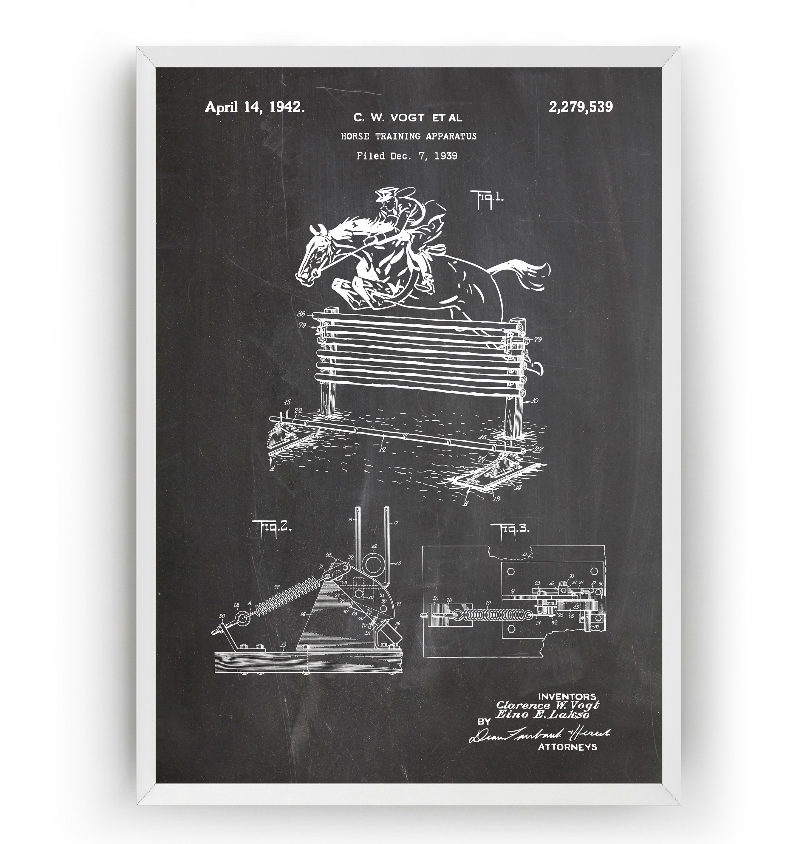 Horse Training Apparatus 1942 Patent Print Equestrian Horse | Etsy