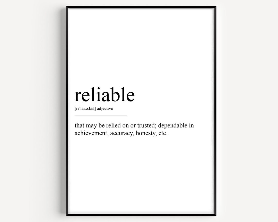 Reliable Definition Print - Version 2 - Etsy