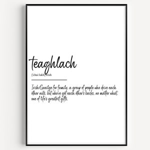 Teaghlach Definition Print - Etsy