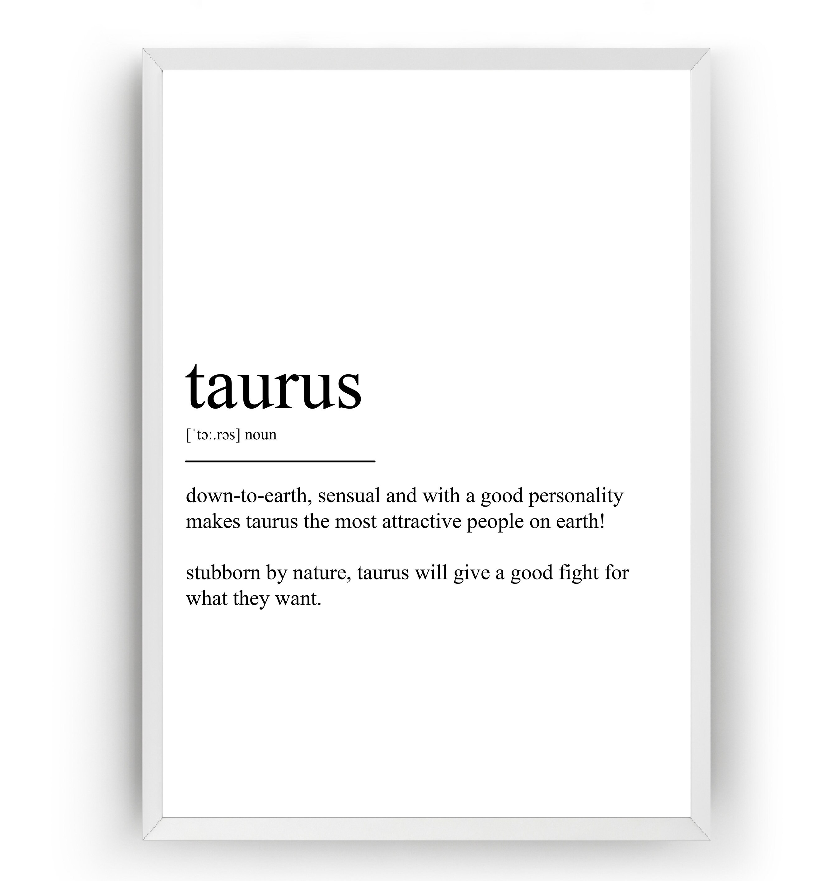 Taurus Definition Print | Etsy