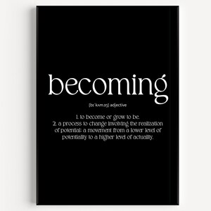 Becoming Definition Print - Etsy