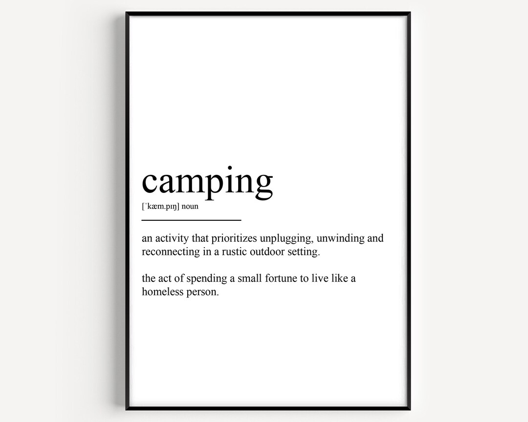 Camping Definition Print - Etsy