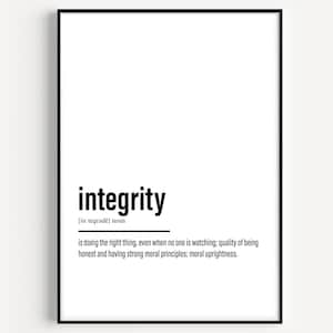 Integrity Definition Print - Version 3 - Etsy
