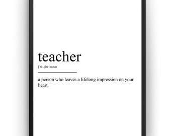 Teacher Definition Print I Dictionary Art Print I Printable - Etsy