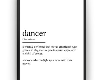 Dancer Definition Print - Etsy