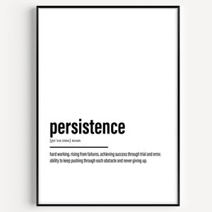 Persistence Definition Print - Etsy