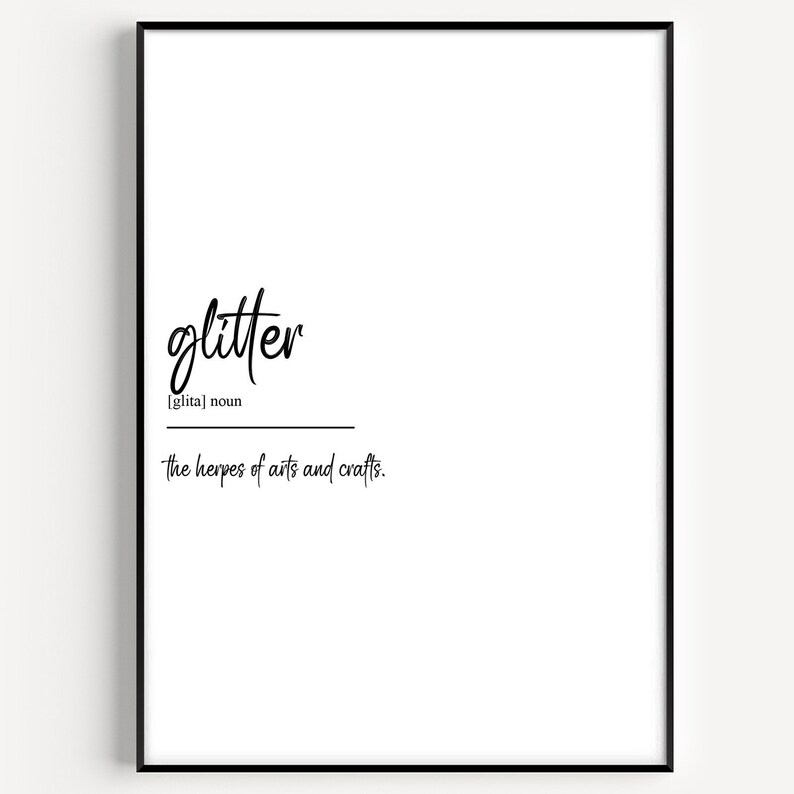 Glitter Definition Print - Etsy