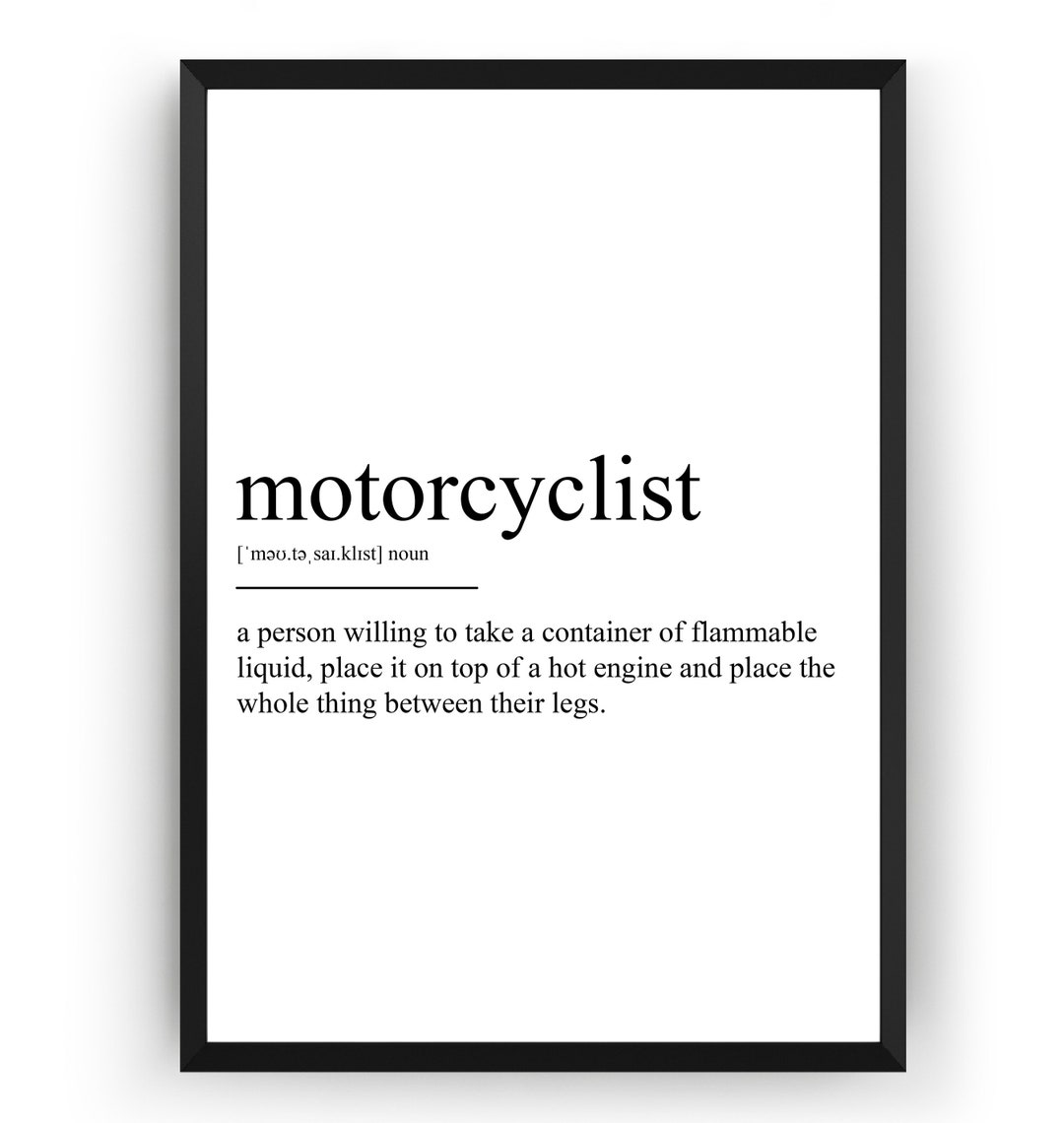 Motorcyclist Definition Print - Etsy
