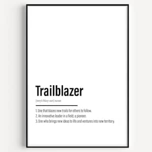 Trailblazer Definition Print - Etsy