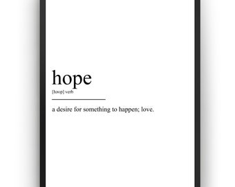 Hope Definition Wall Art/printable Wall Art/hope - Etsy