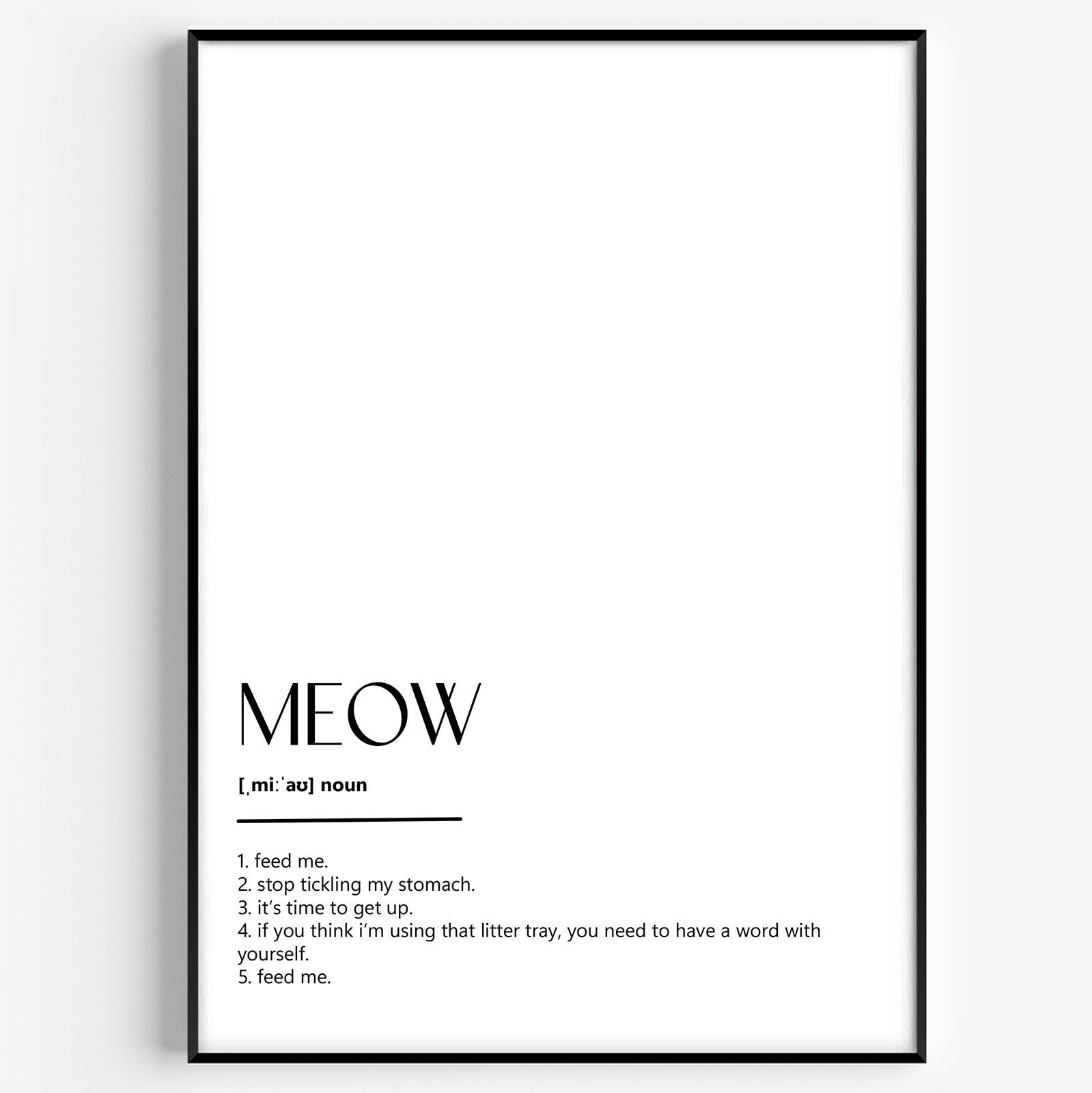 Meow Definition Print - Etsy