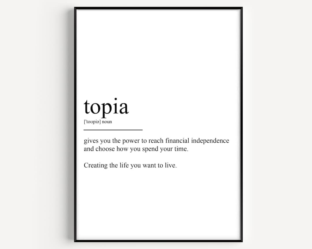 Topia Definition Print - Etsy