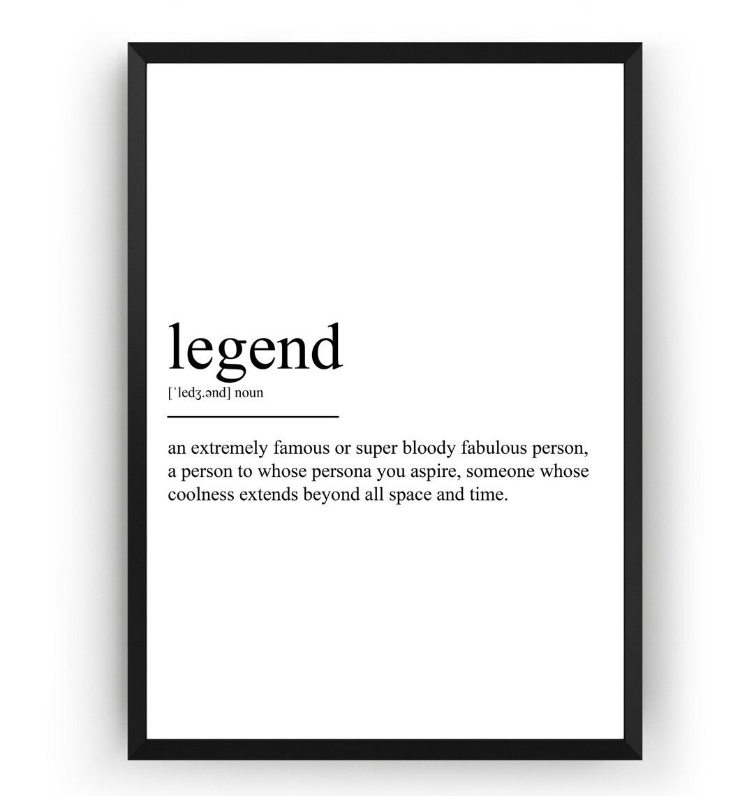 Legende Definition Print - Etsy.de