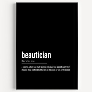 Beautician Definition Print - Etsy