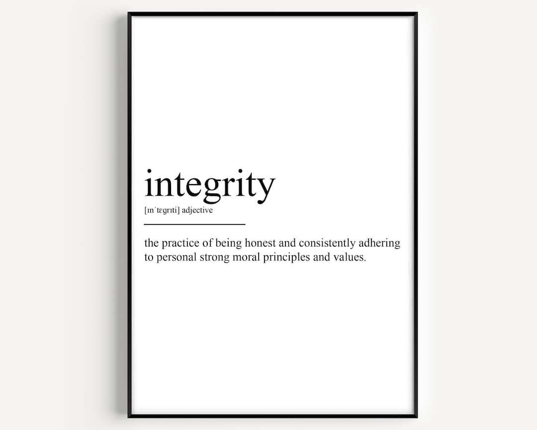 Integrity Definition Print - Version 2 - Etsy