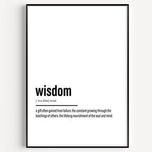 Wisdom Definition Print - Etsy