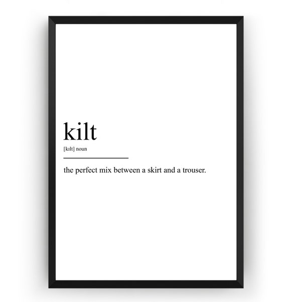 Kilt Definition Print | Etsy