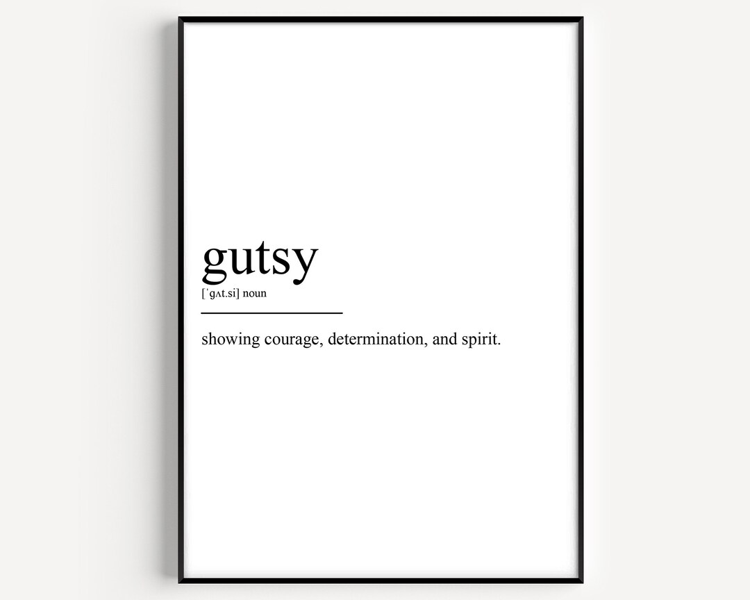 Gutsy Definition Print - Etsy