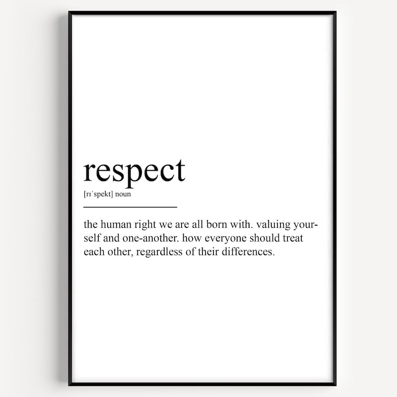 Respect Poster - Etsy UK