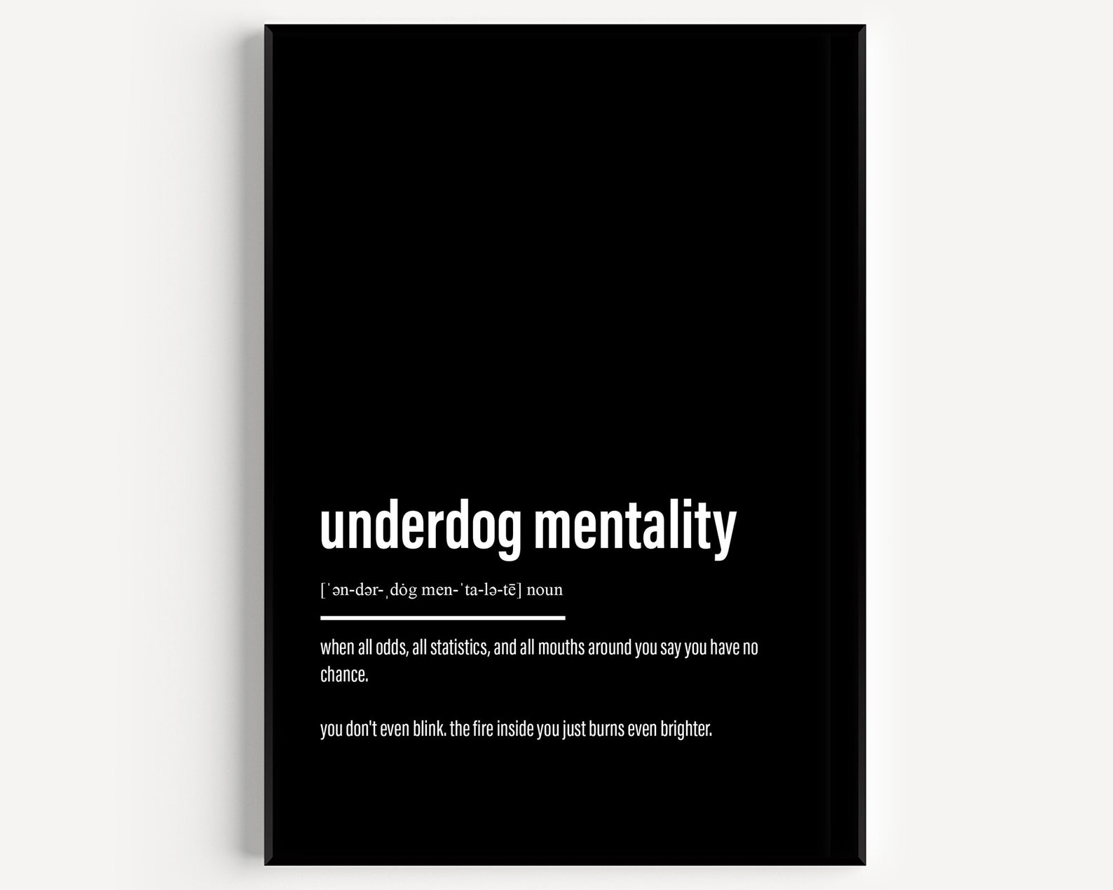 Underdog Mentality Definition Print - Etsy UK