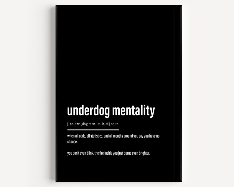 Underdog Mentality Definition Print - Etsy UK