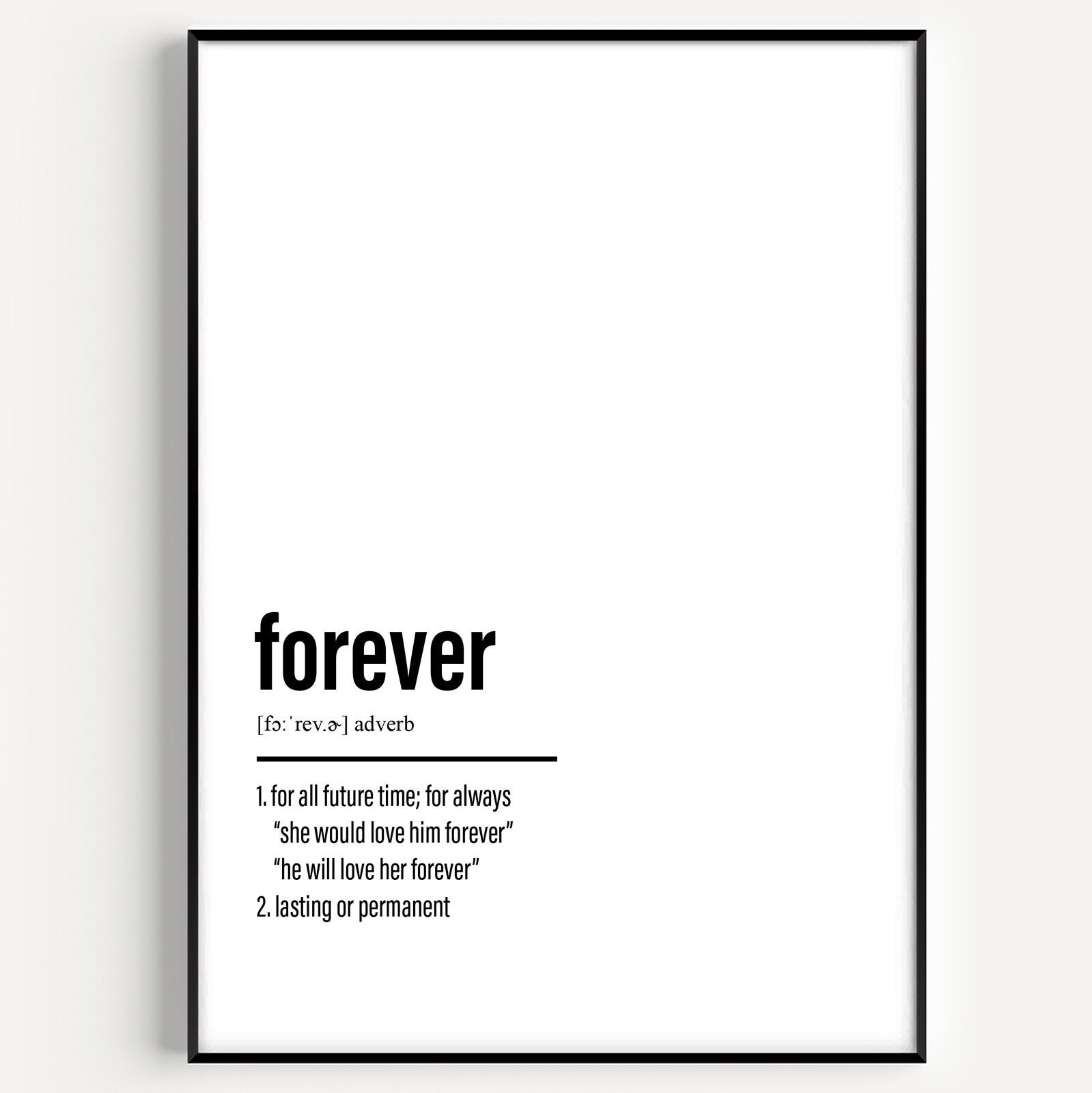 Forever Definition Print - Etsy