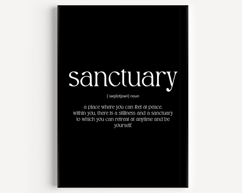 Sanctuary Definition Print - Etsy