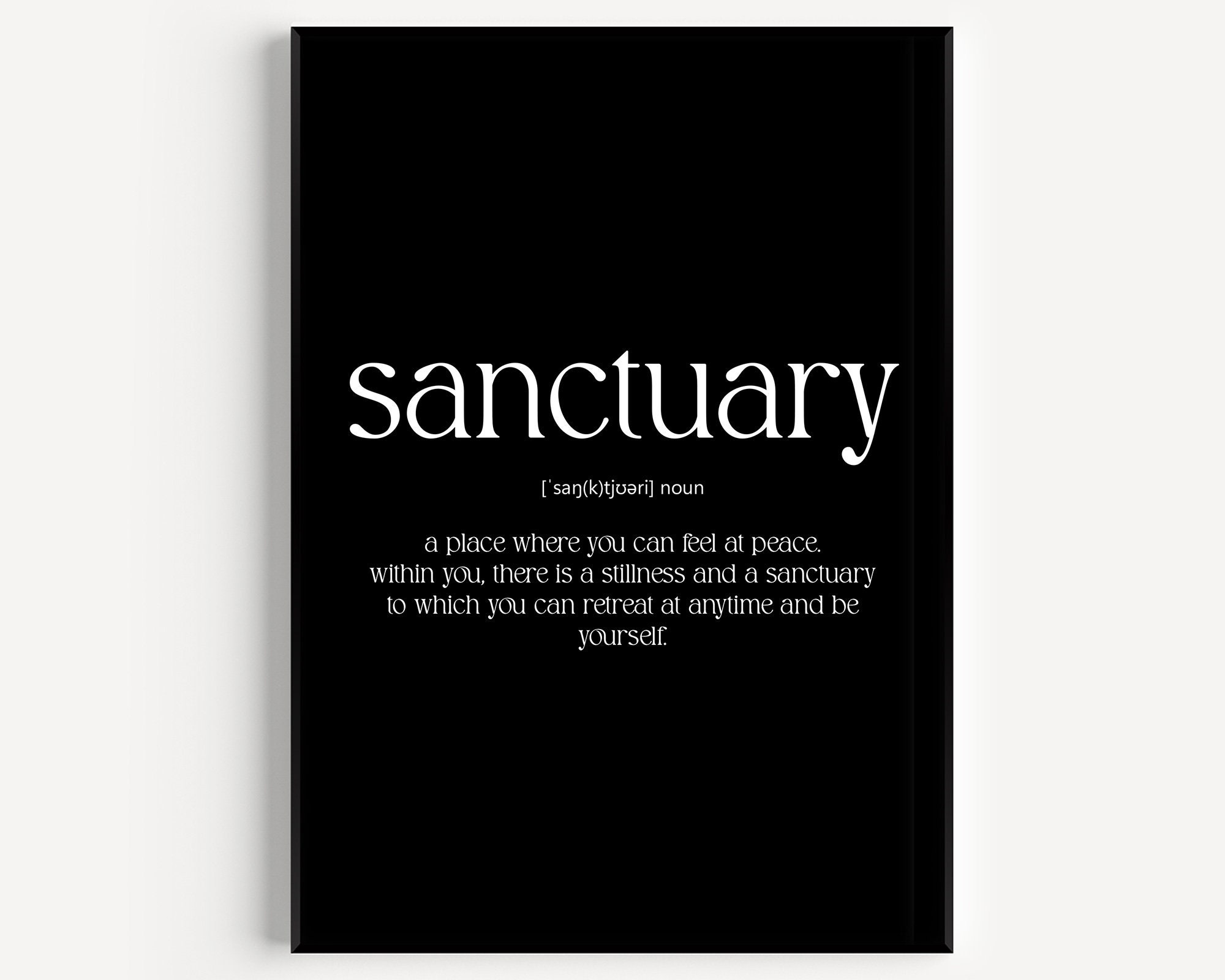 Sanctuary Definition Print - Etsy