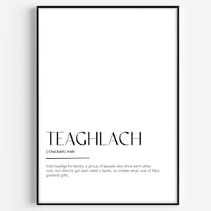 Teaghlach Definition Print - Etsy