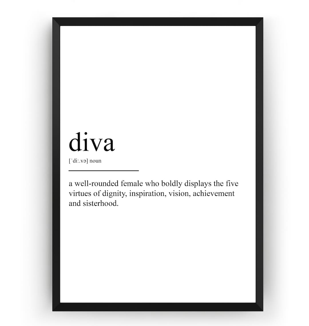 Diva Definition Print - Etsy