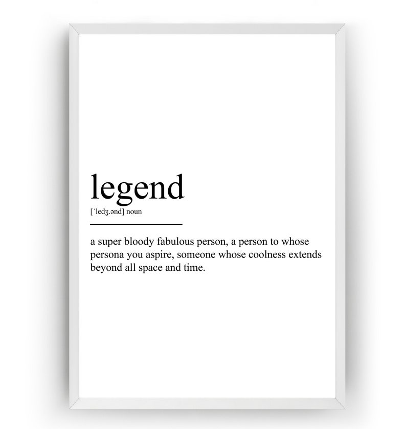 Legend Definition Print Version 2 - Etsy