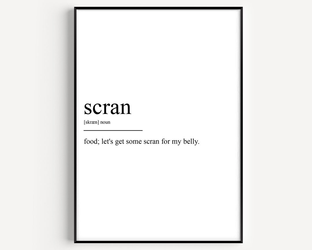 Scran Definition Print - Etsy