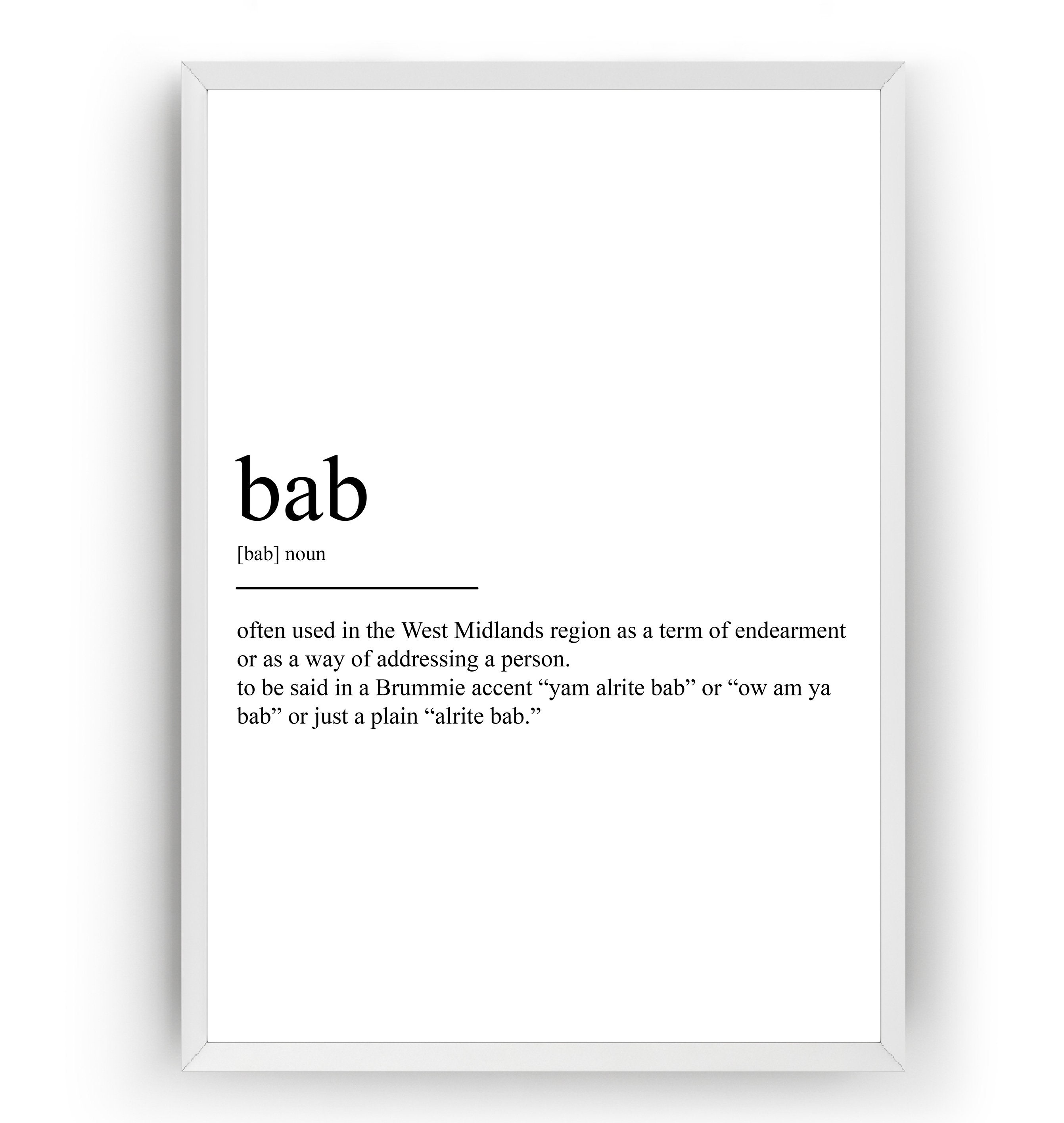 Bab Definition Print | Etsy