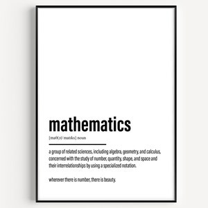 Mathematics Definition Print - Etsy