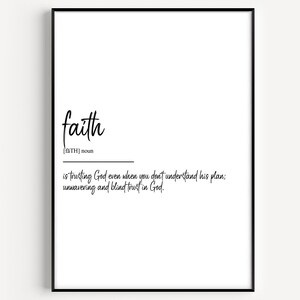 Faith Definition Print - Etsy