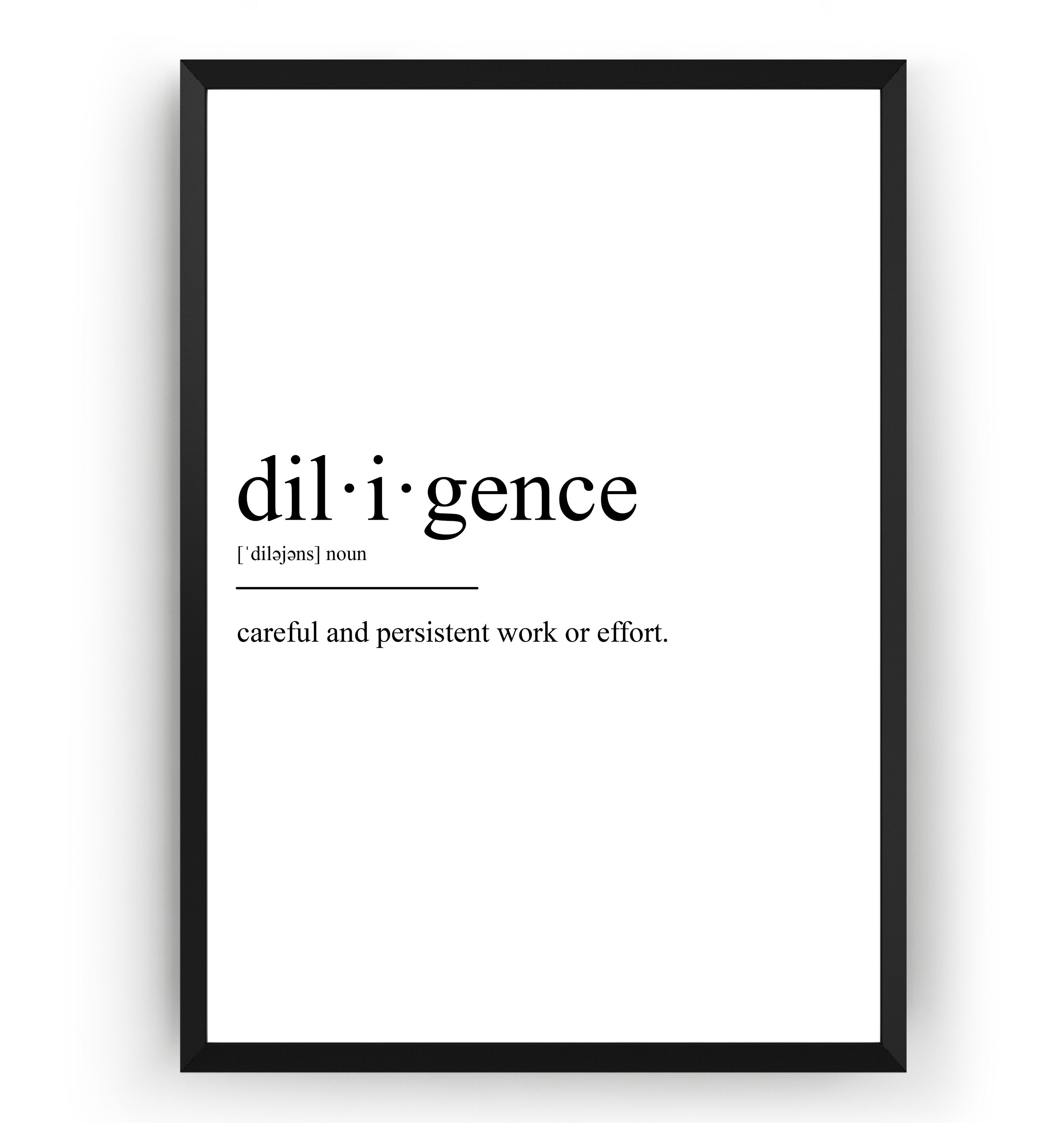 Diligence Definition Print - Etsy