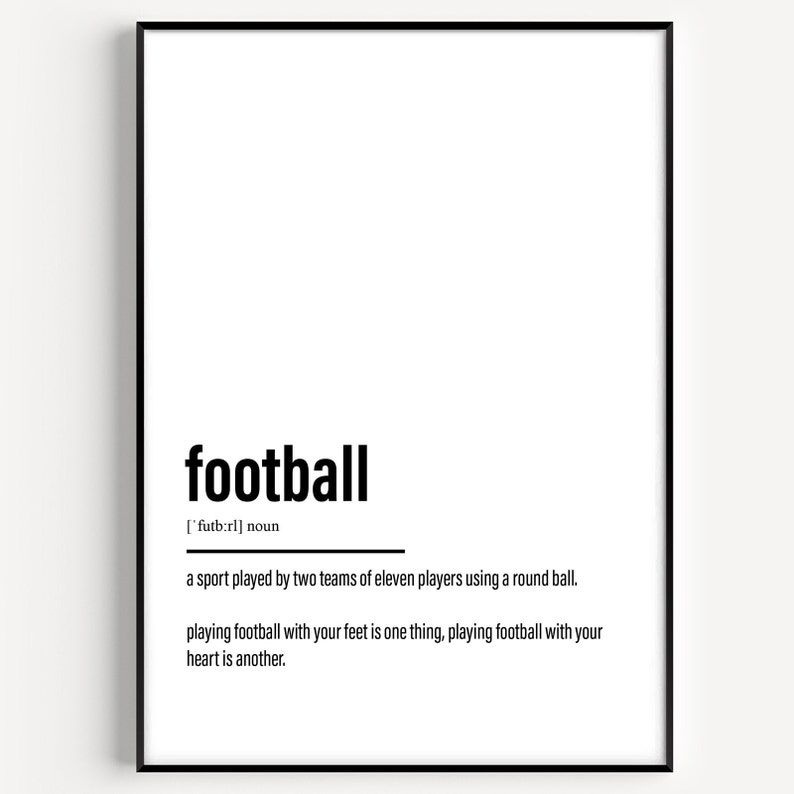 Football Definition Print - Etsy