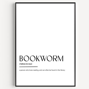 Bookworm Definition Print - Etsy