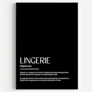 Lingerie Definition Print - Etsy