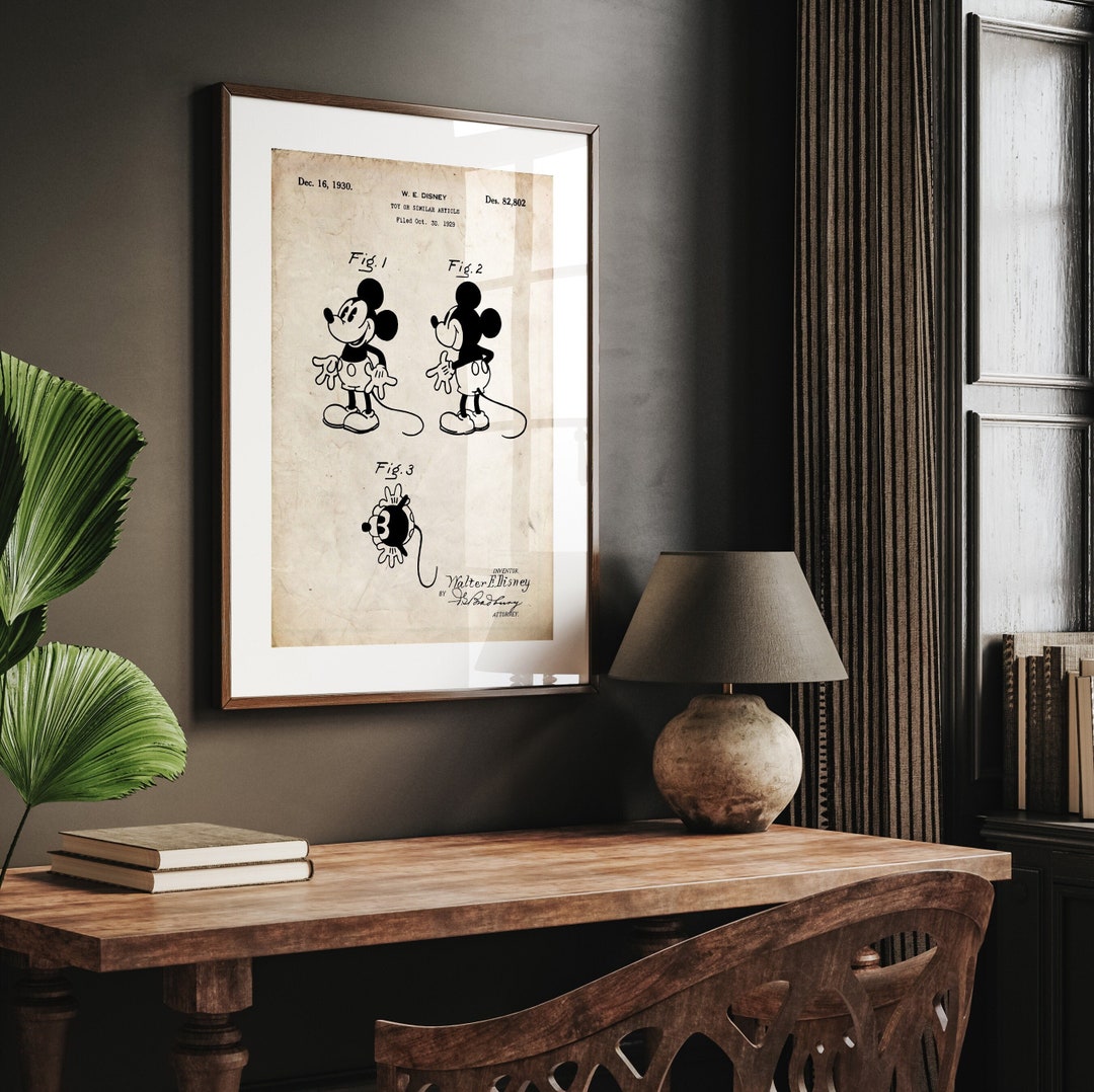 Mickey Mouse 1929 Patent Print, Kids Playroom Decor - Etsy