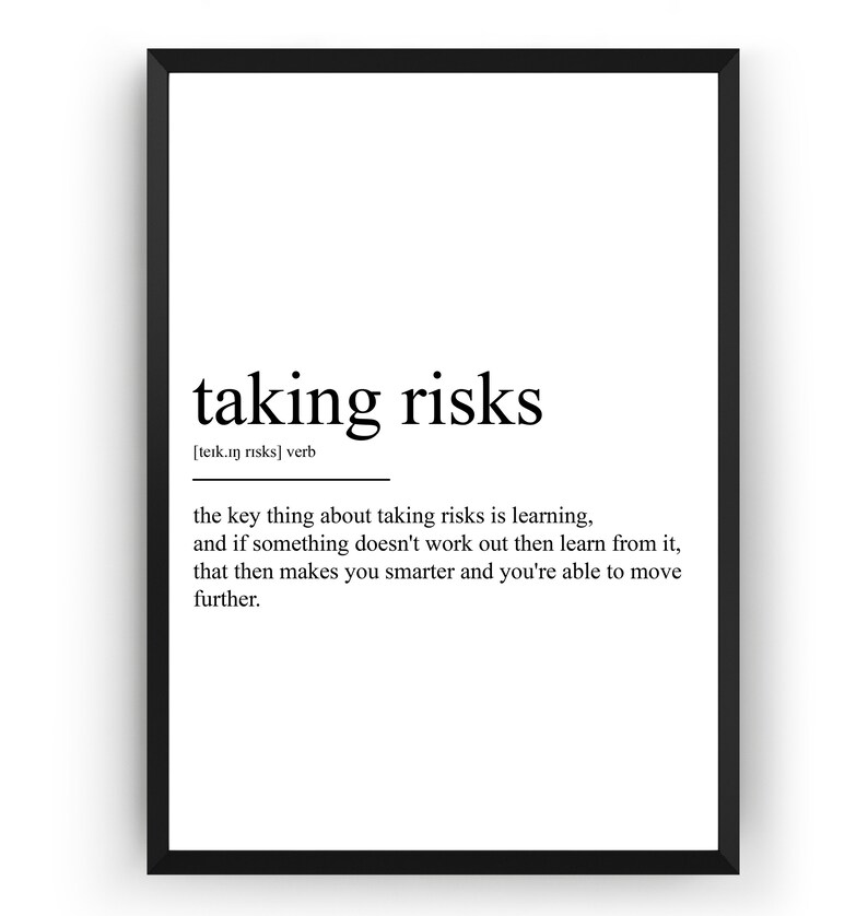 Taking Risks Definition Print | Etsy