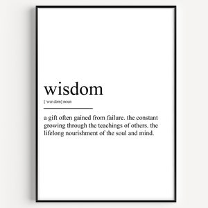 Wisdom Definition Print - Etsy