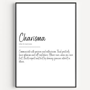 Charisma Definition Print - Etsy