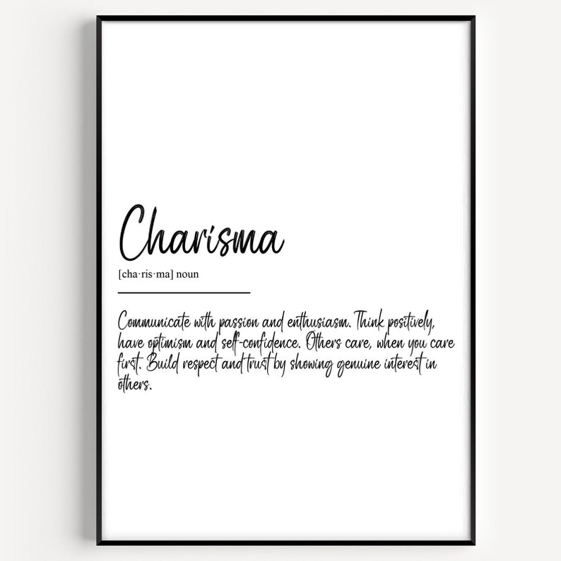 Charisma Definition Print - Etsy