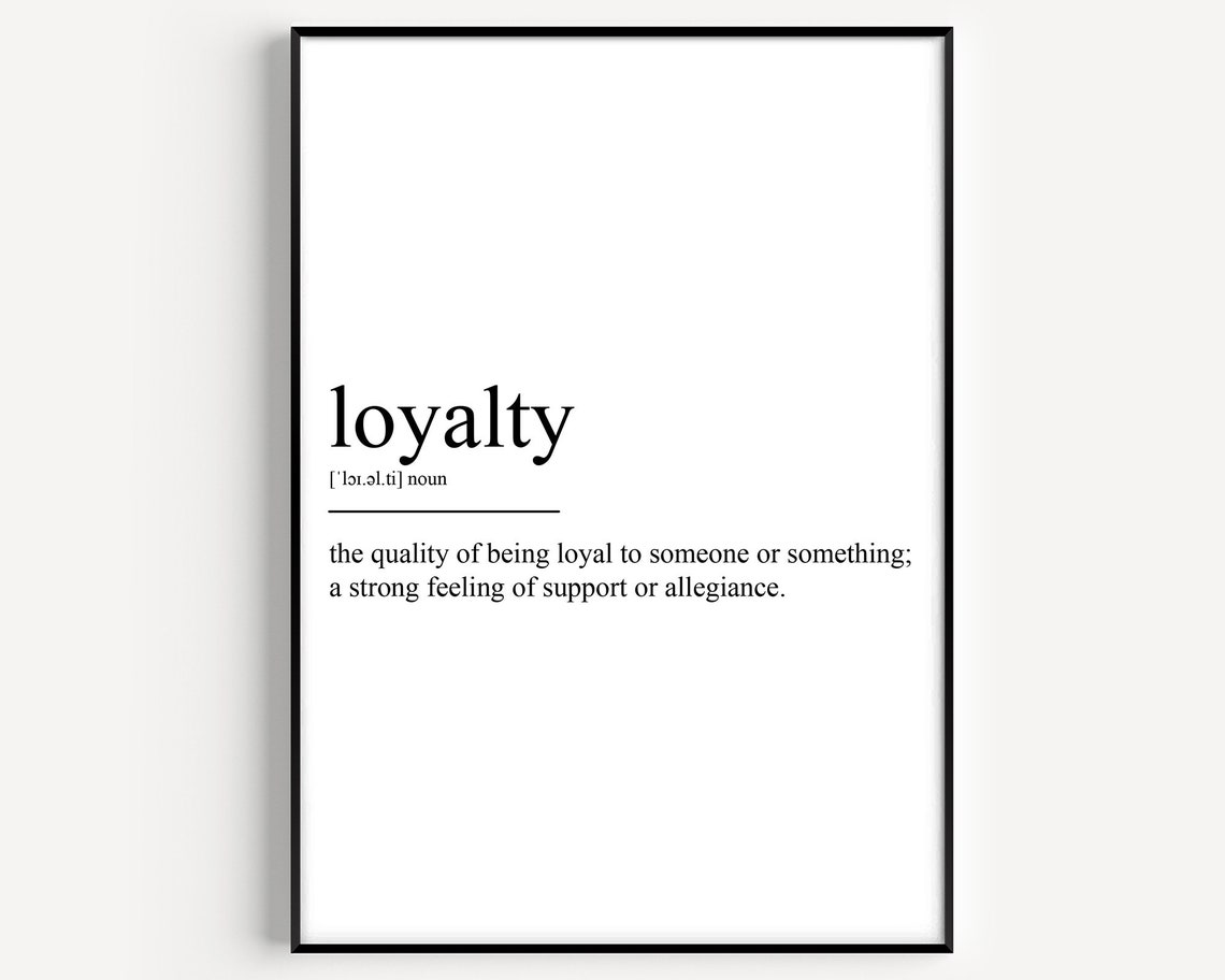 Loyalty Definition Print - Etsy UK