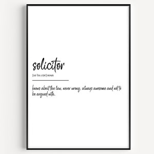 Solicitor Definition Print - Etsy