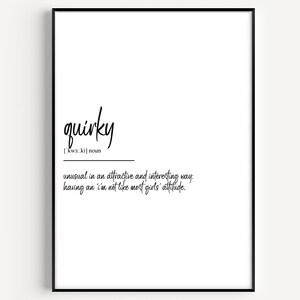 Quirky Definition Print - Etsy